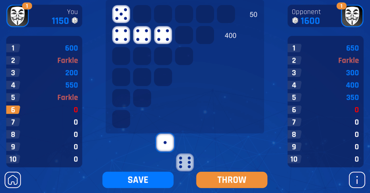 Farkle.io - multiplayer dice game